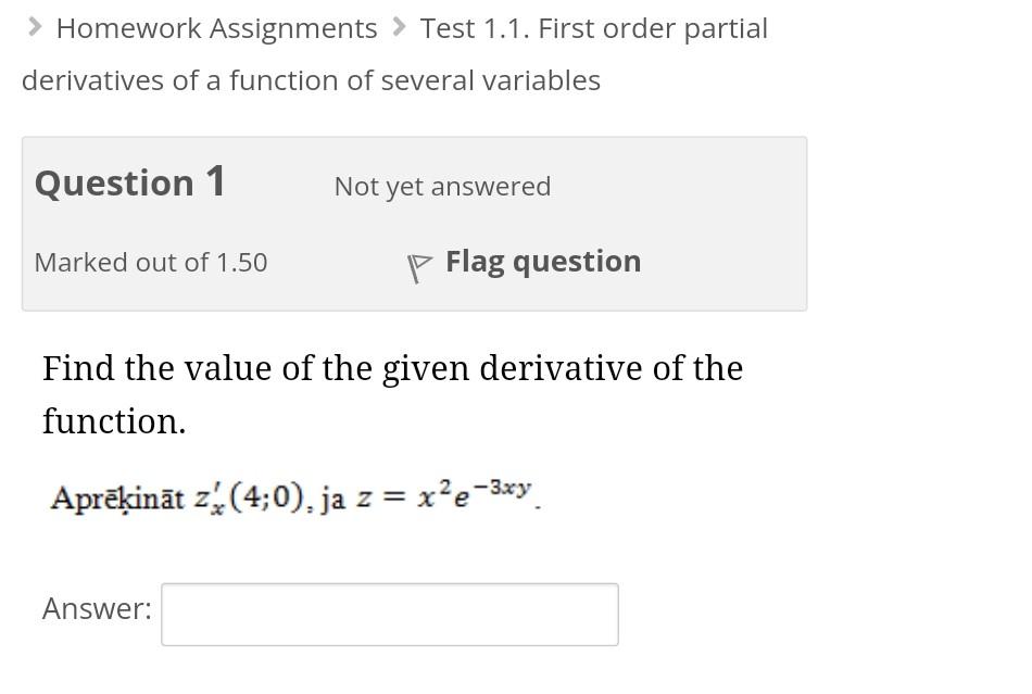 Solved first order partial derivatives of a function of | Chegg.com