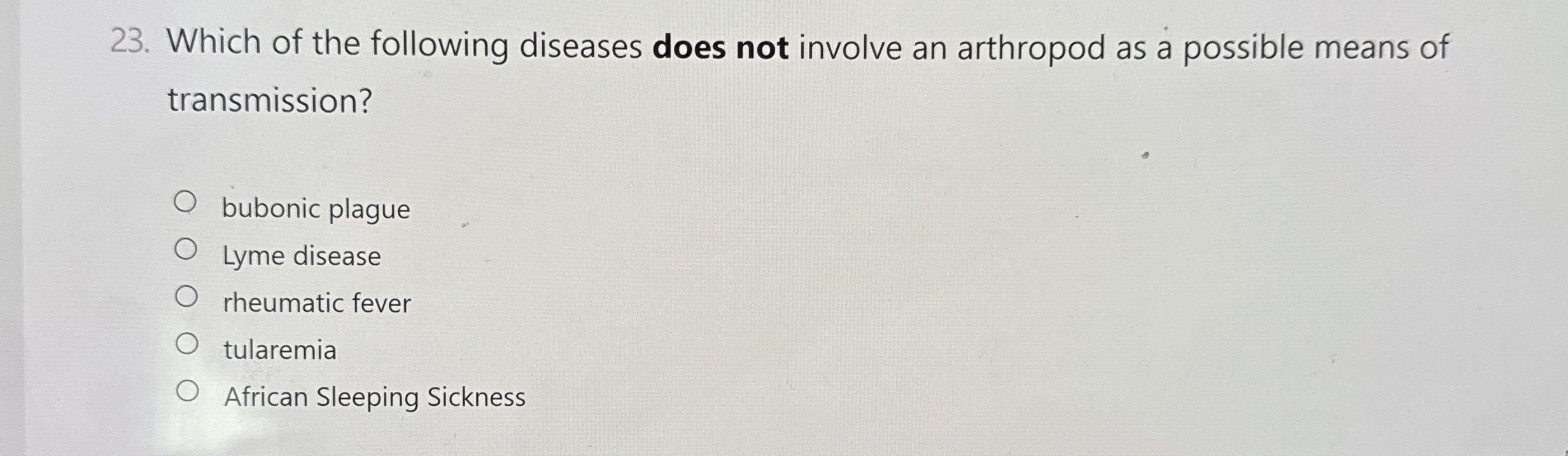 Solved Which of the following diseases does not involve an | Chegg.com
