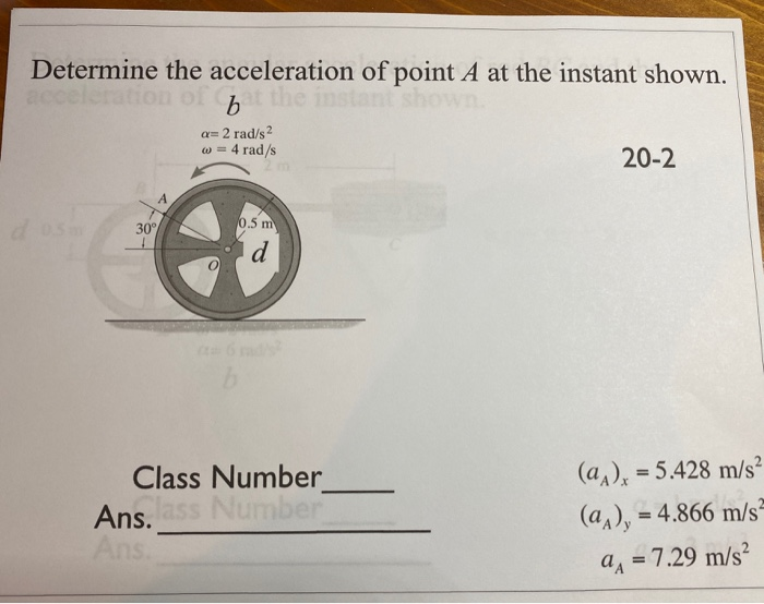 Solved Determine the acceleration of point A at the instant | Chegg.com