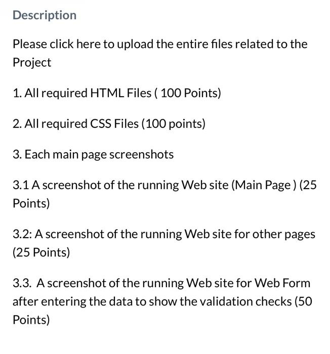 Solved Description Please click here to upload the entire | Chegg.com