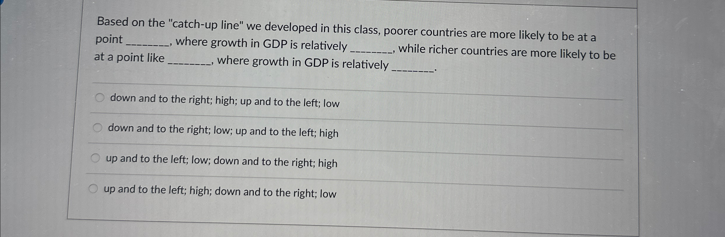 Solved Based on the "catch-up line" we developed in this | Chegg.com