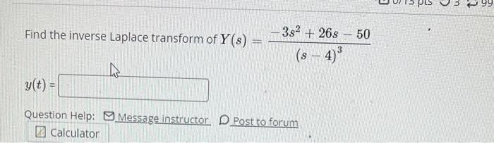 Solved Find the inverse Laplace transform of | Chegg.com