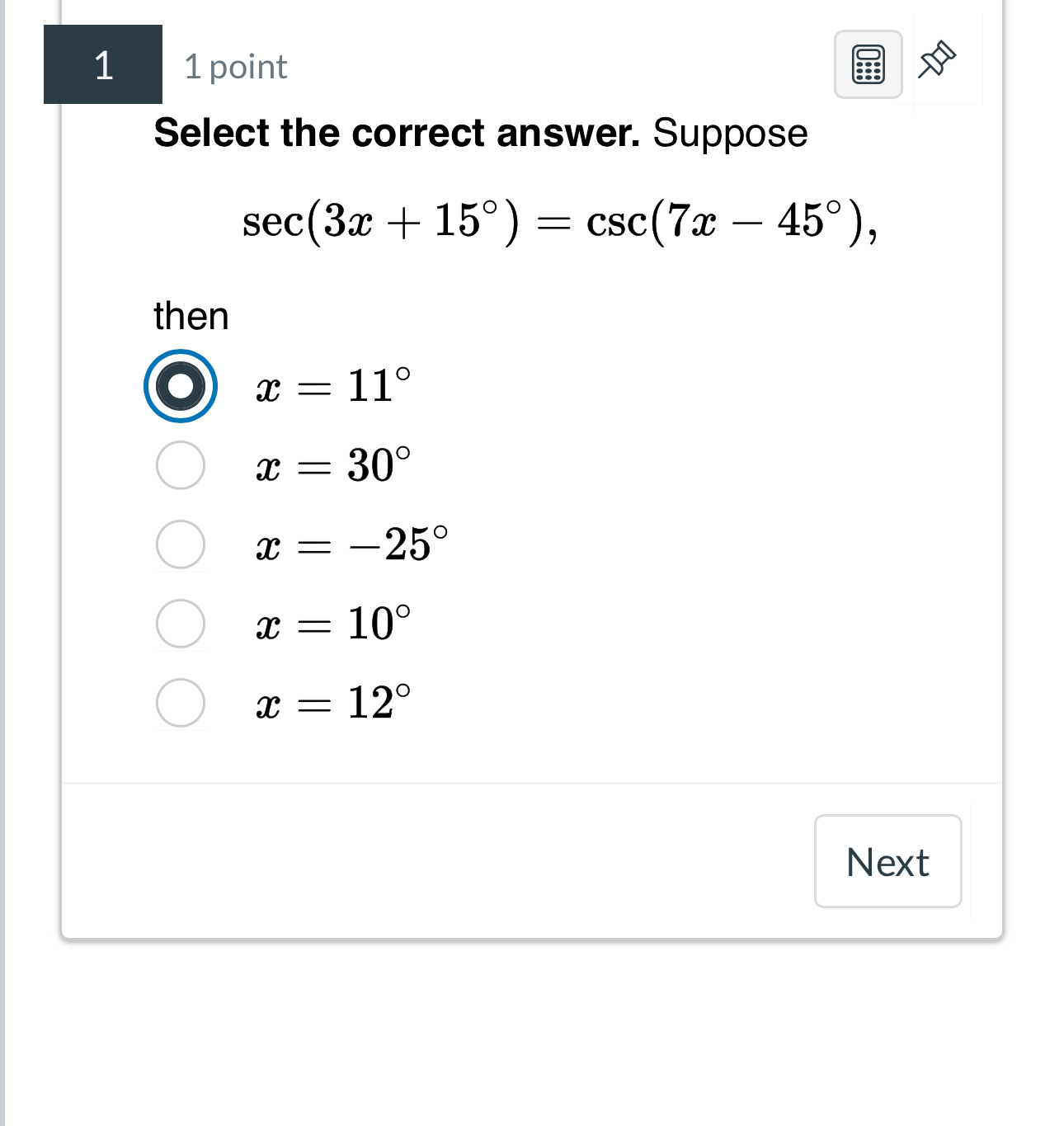 Solved 11 pointSelect the correct answer. | Chegg.com Solved 11 pointSelect the correct answer. | Chegg.com