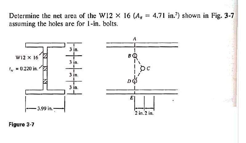 Solved Determine the net area of the W12 X 16 (Ag = 4.71 | Chegg.com