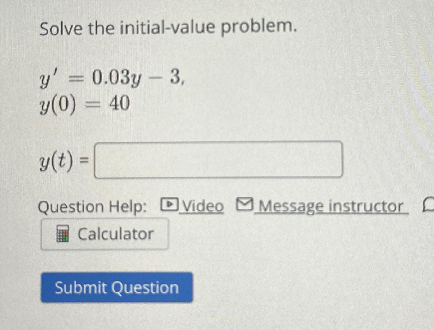 Solved Solve the initial-value | Chegg.com
