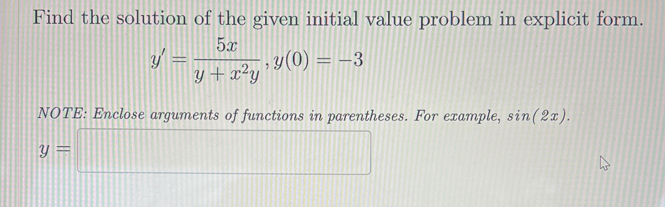 Solved Find the solution of the given initial value problem | Chegg.com