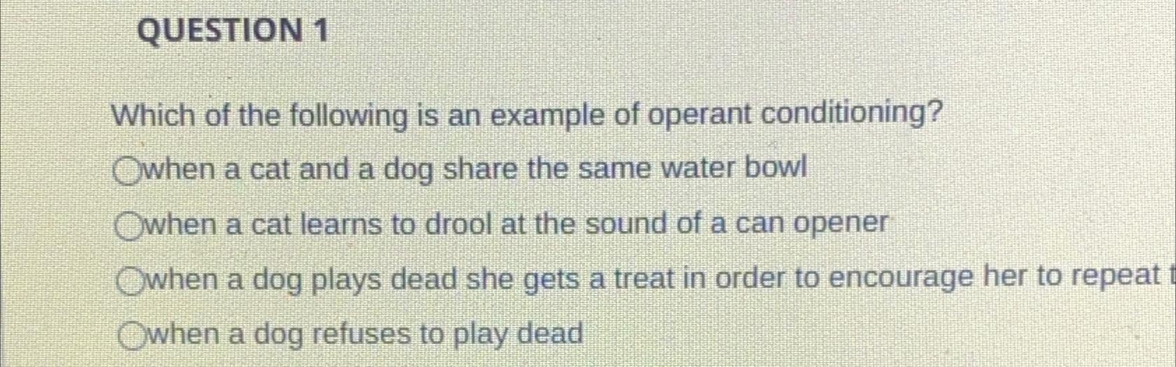 Solved QUESTION 1Which of the following is an example of | Chegg.com