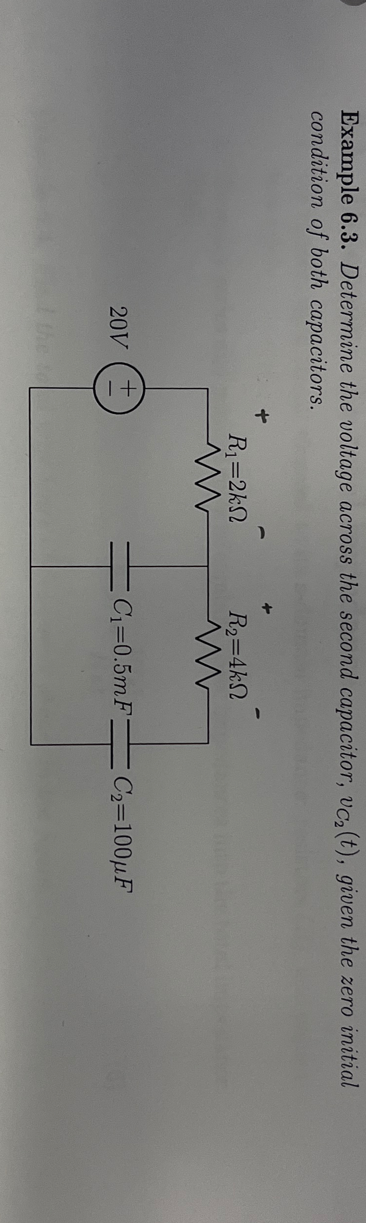 Solved Example 6.3. ﻿Determine the voltage across the second | Chegg.com