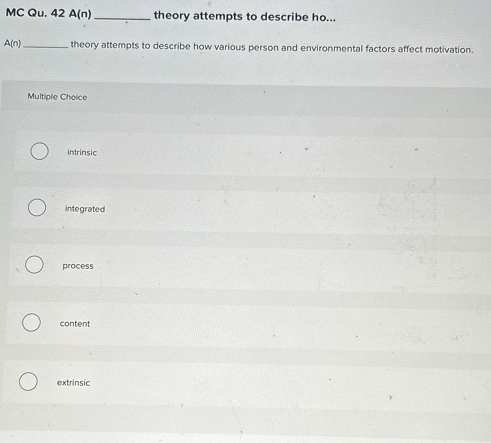 Solved MCQu.42A(n)theory attempts to describe | Chegg.com