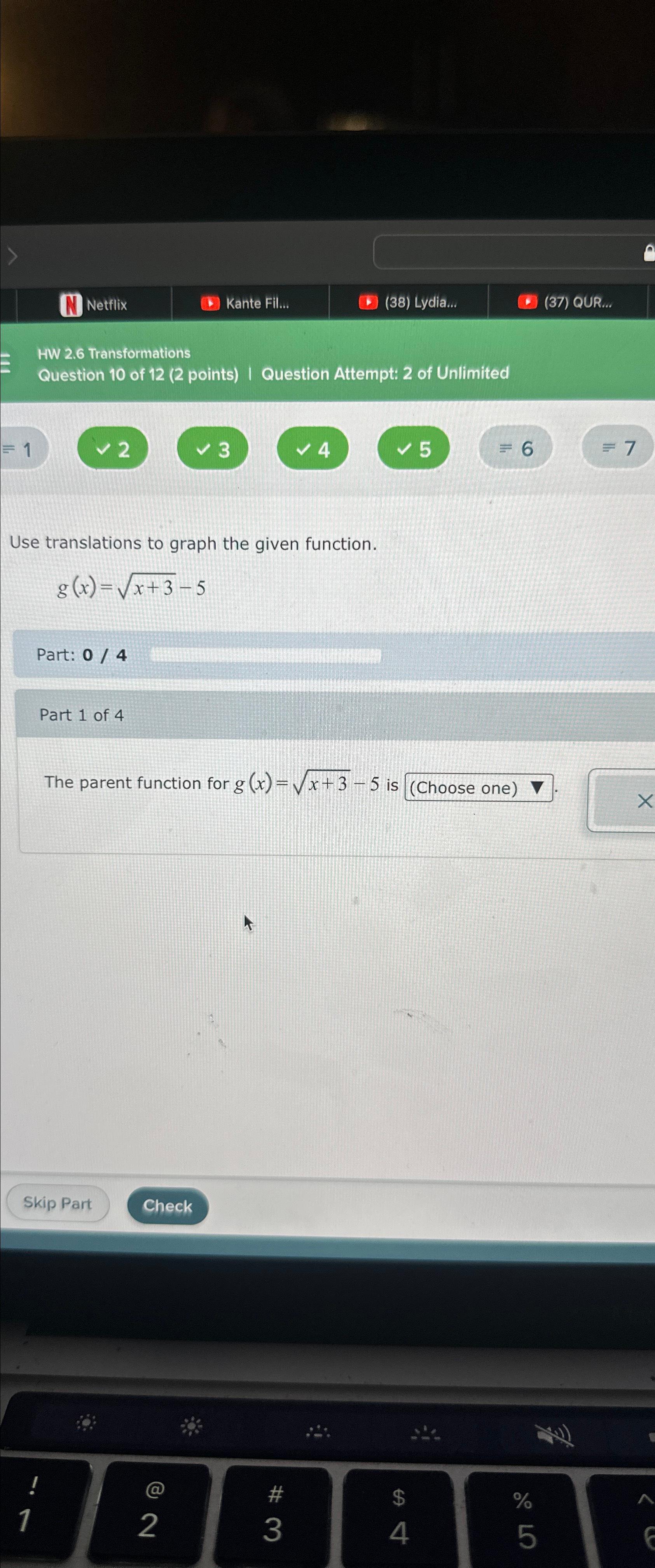 Solved HW 2.6 ﻿TransformationsQuestion 10 ﻿of 12 (2 ﻿points) | Chegg.com