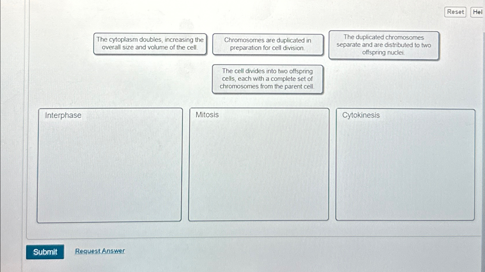 Solved The cytoplasm doubles, increasing the overall size | Chegg.com