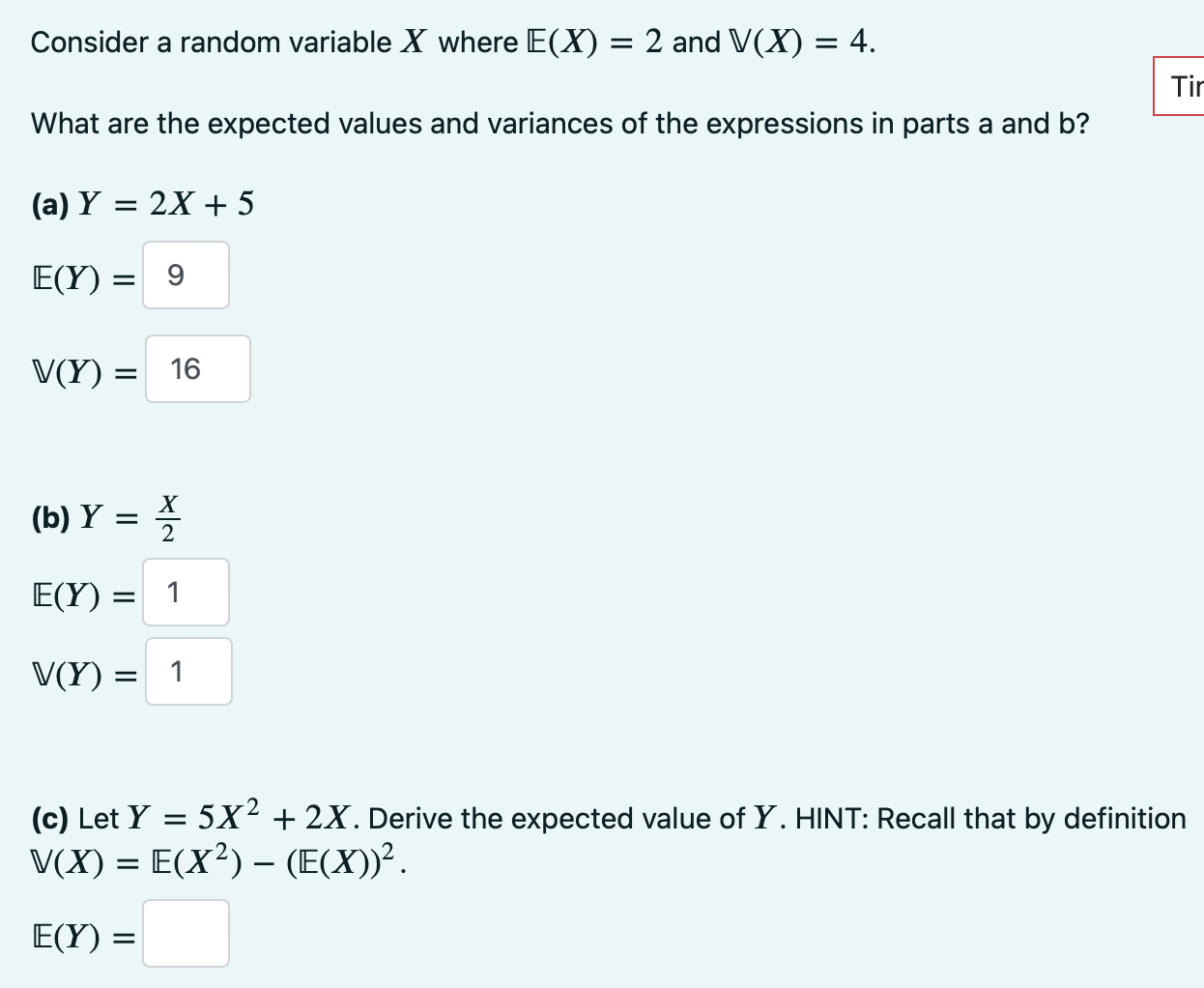 Consider a random variable x ﻿where E(x)=2 ﻿and | Chegg.com
