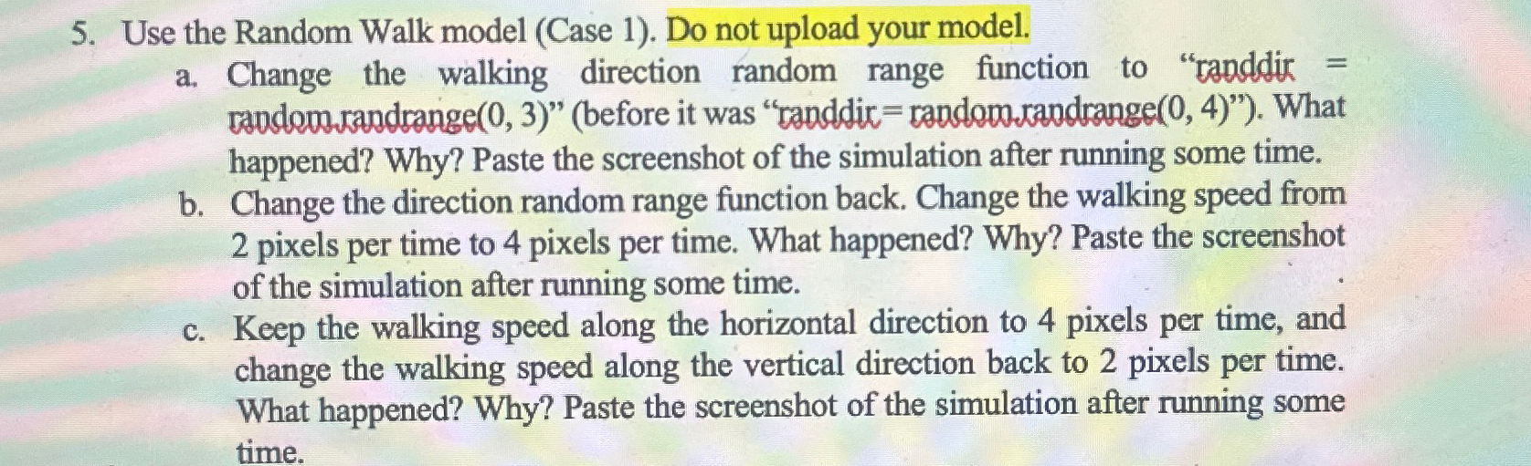 Solved Use the Random Walk model (Case 1). ﻿Do not upload | Chegg.com