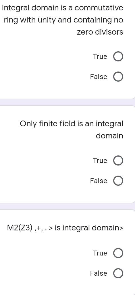 Solved Integral domain is a commutative ring with unity and | Chegg.com
