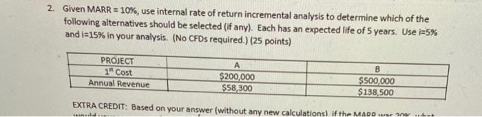 Given MARR =10%, use internal rate of return | Chegg.com