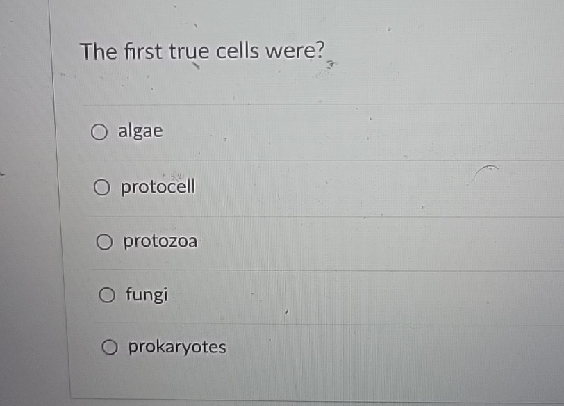 Solved The first true cells | Chegg.com