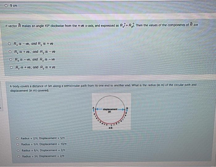 Solved Radius - St, Displacement = 2/1 What is the product | Chegg.com