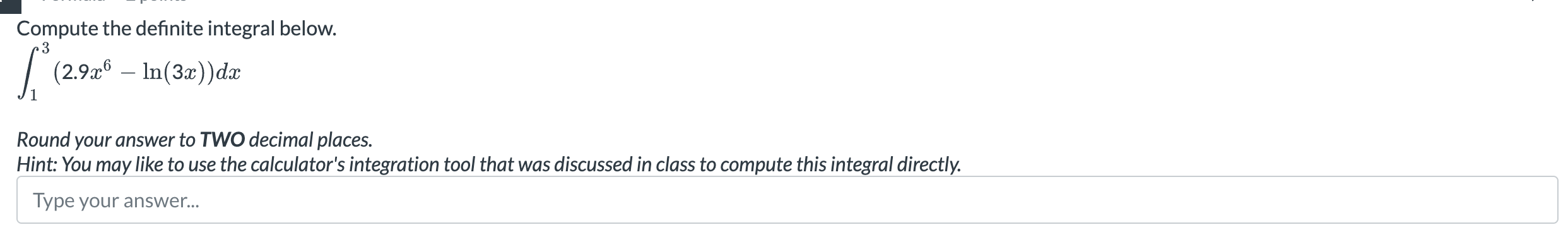 Solved Compute the definite integral | Chegg.com