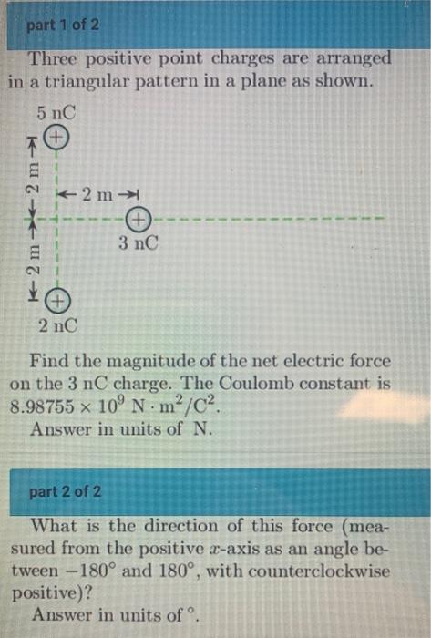 Solved Three positive point charges are arranged in a | Chegg.com