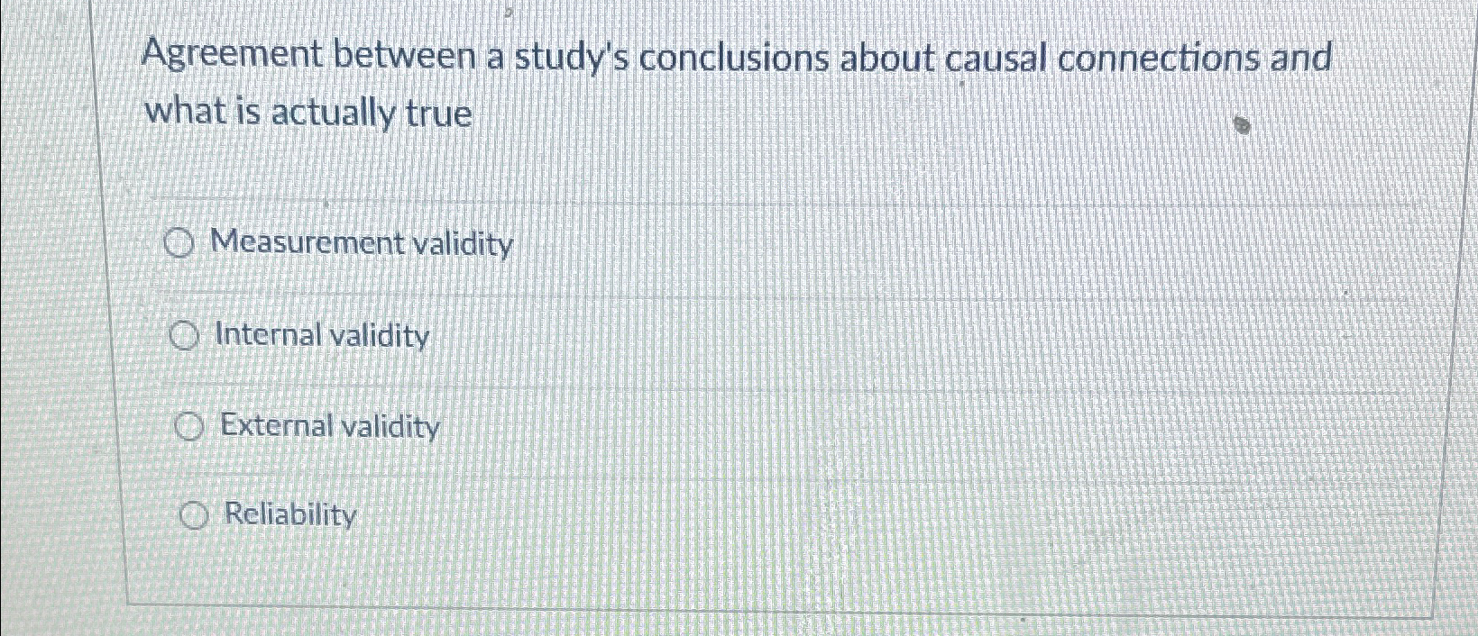 Solved Agreement between a study's conclusions about causal | Chegg.com