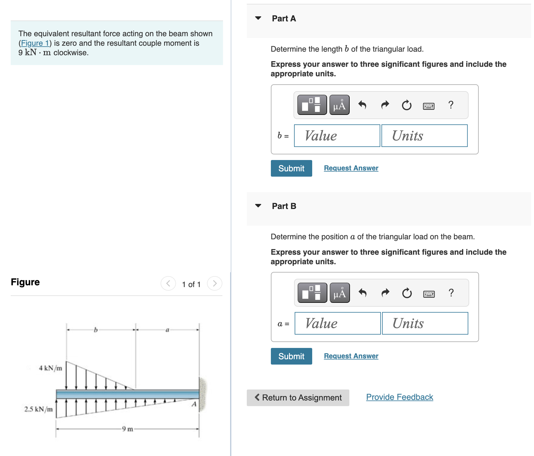 Solved The equivalent resultant force acting on the beam | Chegg.com