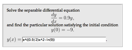 Solved Solve the separable differential equation dy/dx = | Chegg.com