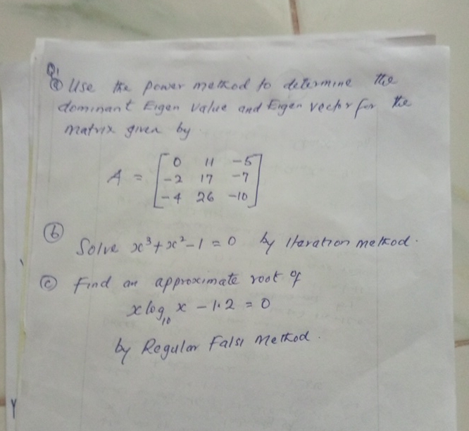 Solved (1) ﻿Use the power method to determine the dominant | Chegg.com