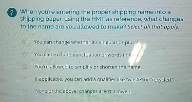 Solved ? ﻿When youre entering the proper shipping name into | Chegg.com