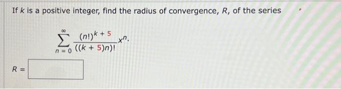 Solved If k is a positive integer, find the radius of | Chegg.com