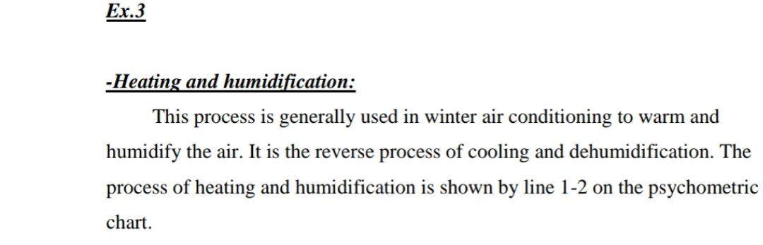 Solved Ex.3 -Heating and humidification: This process is | Chegg.com