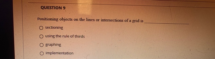 Solved QUESTION 9 Positioning objects on the lines or | Chegg.com