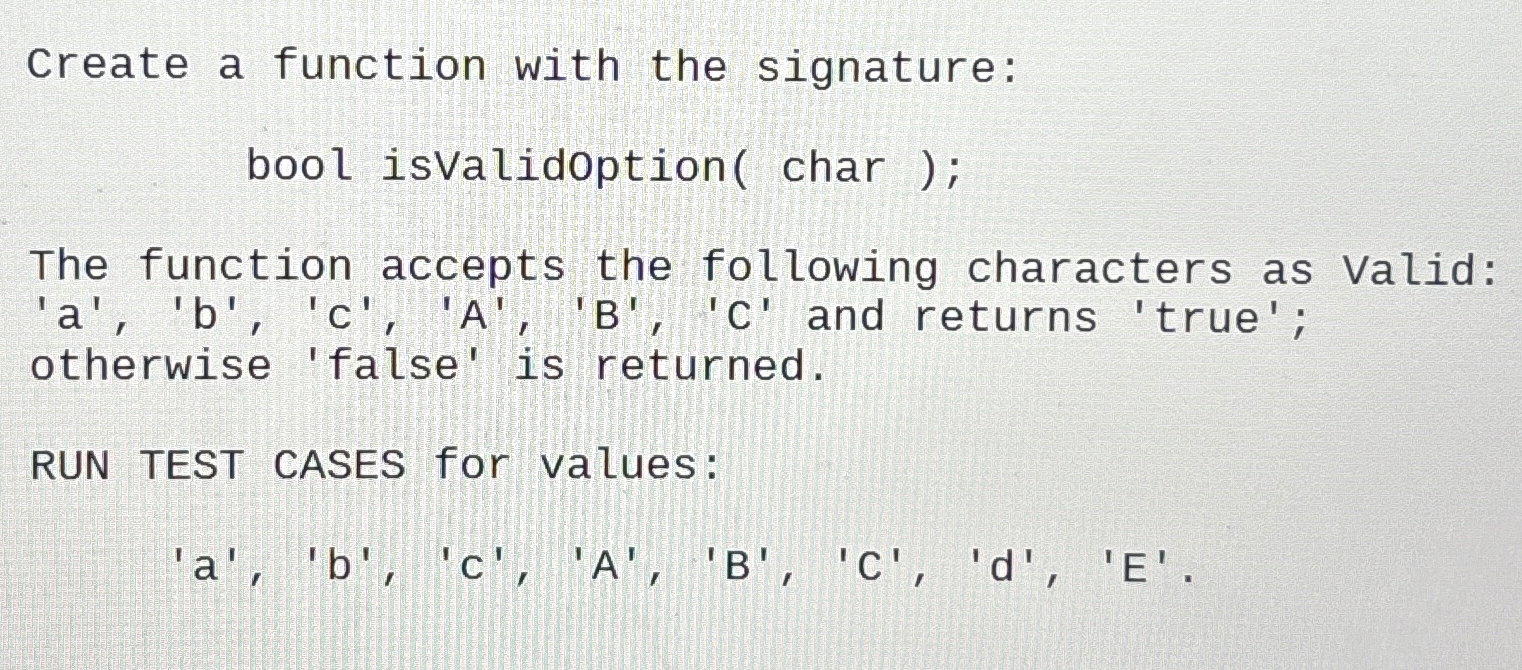 Solved Create a function with the signature:bool | Chegg.com
