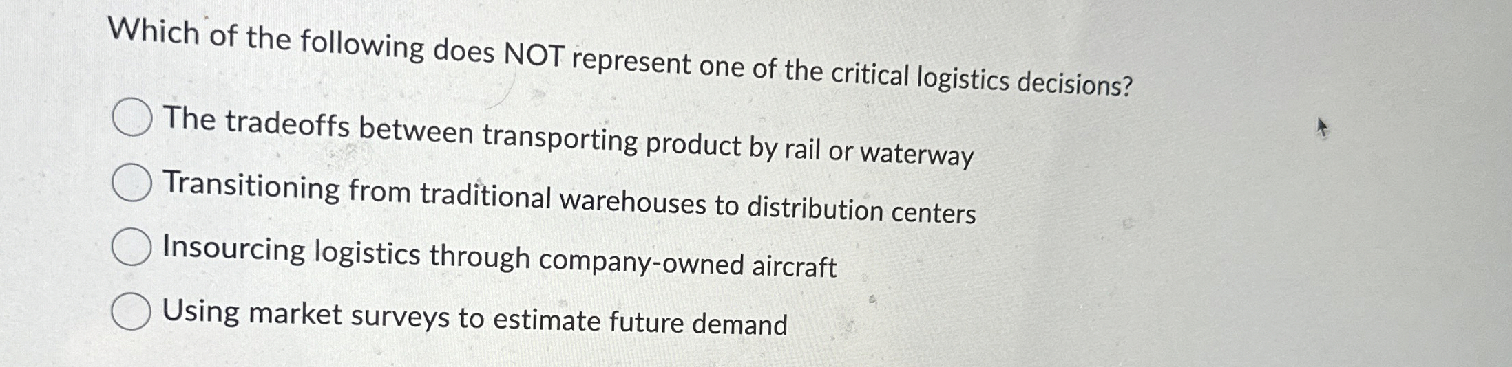 Solved Which of the following does NOT represent one of the | Chegg.com