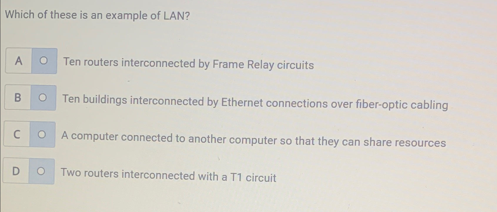 Solved Which of these is an example of LAN?Ten routers | Chegg.com