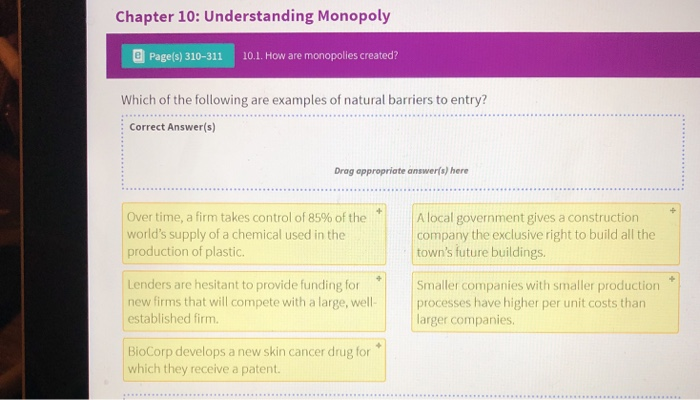 Solved Chapter 10: Understanding Monopoly ePage(s) 310-311 | Chegg.com