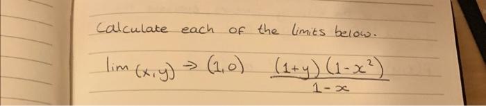 Solved Calculate each of the limits below. | Chegg.com