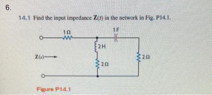 Solved 14.1. Find the input impedance 7(3) in the network in | Chegg.com