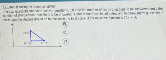 Solved -The number of essay questions, x, is equal to ?- The | Chegg.com