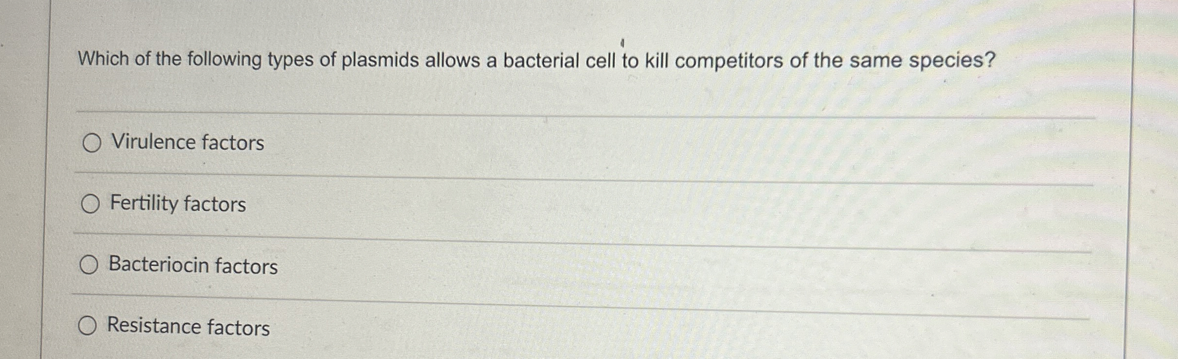 Solved Which of the following types of plasmids allows a | Chegg.com