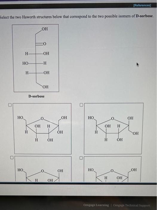 Solved [References] Select the two Haworth structures below | Chegg.com