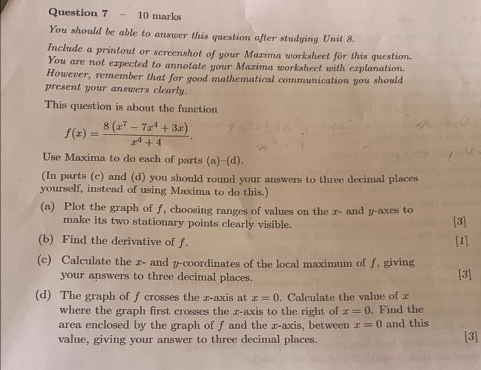 Solved Question 7 10 marks You should be able to answer this | Chegg.com Solved Question 7 10 marks You should be able to answer this | Chegg.com