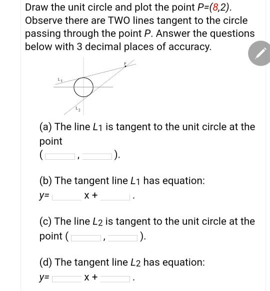 Solved Draw the unit circle and plot the point P=(8,2). | Chegg.com