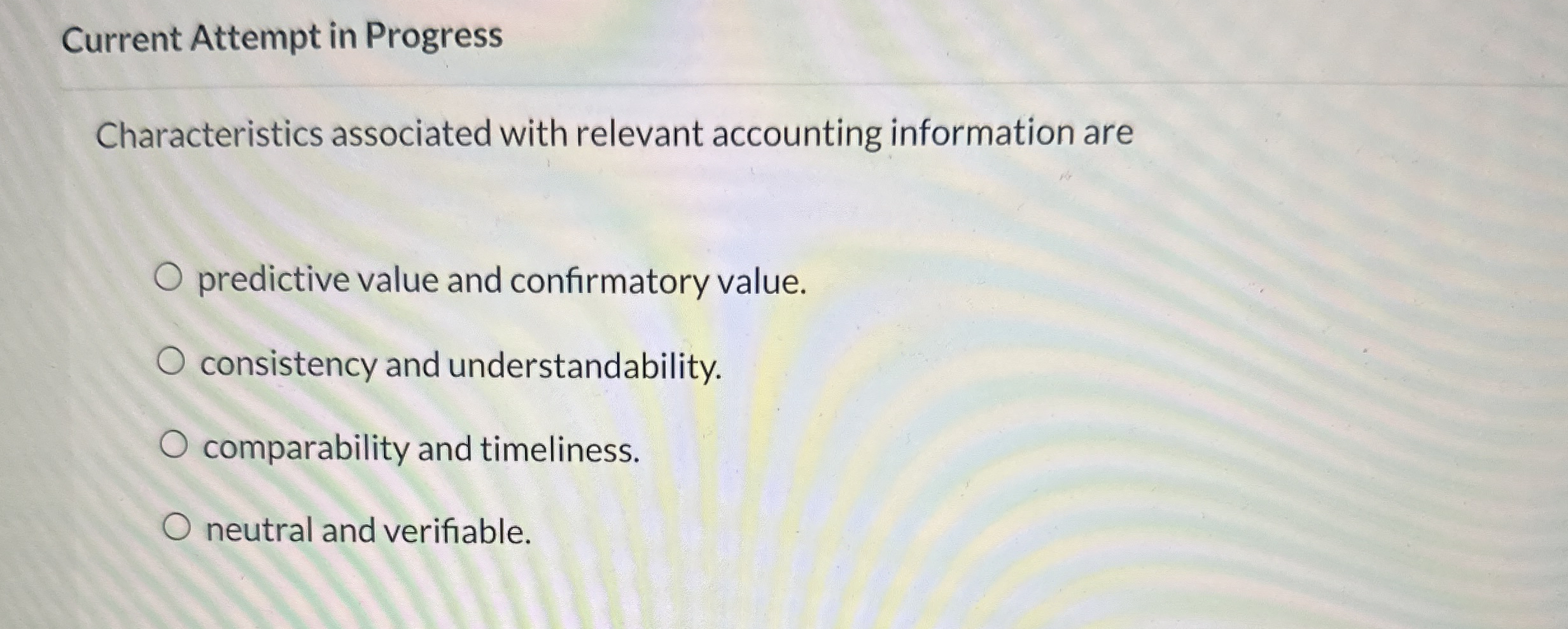 Solved Current Attempt in ProgressCharacteristics associated | Chegg.com