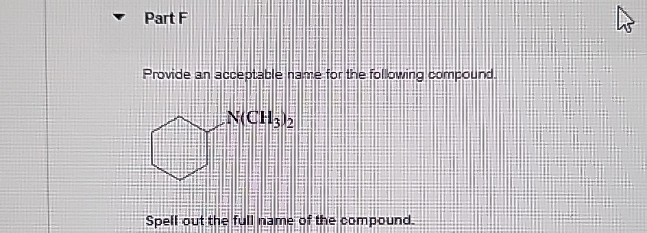 Solved Part FProvide an acceptable name for the following | Chegg.com