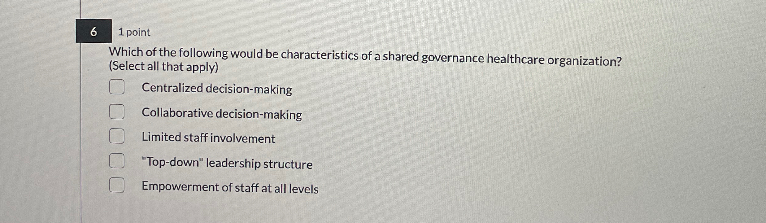 Solved 61 ﻿pointWhich of the following would be | Chegg.com