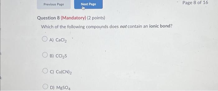 Solved Which of the following compounds does not contain an | Chegg.com