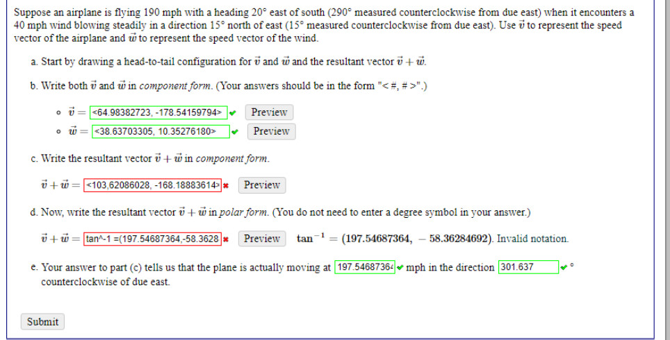 Solved Suppose an airplane is flying 190mph ﻿with a heading | Chegg.com