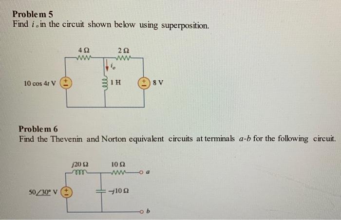 Solved Problem 5 Find i∘ in the circuit shown below using | Chegg.com