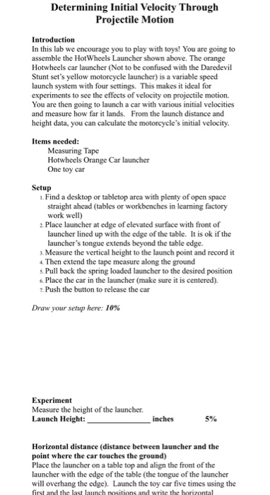 Solved Determining Initial Velocity Through Projectile | Chegg.com