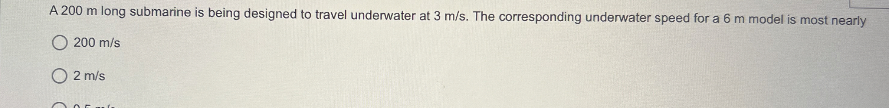 Solved A 200 ﻿m long submarine is being designed to travel | Chegg.com